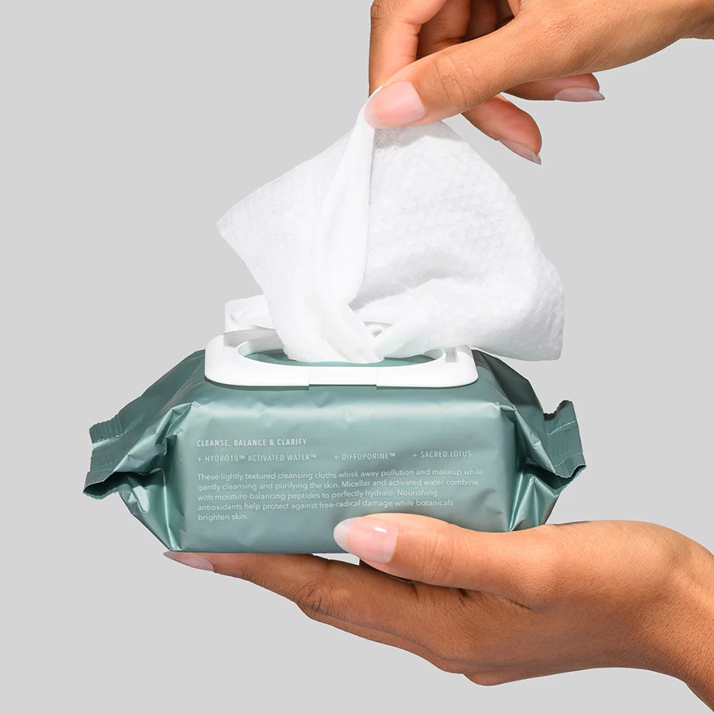 HydroPeptide HydroActive Cleanse Facial Cleansing Wipes 30 Treatments ...